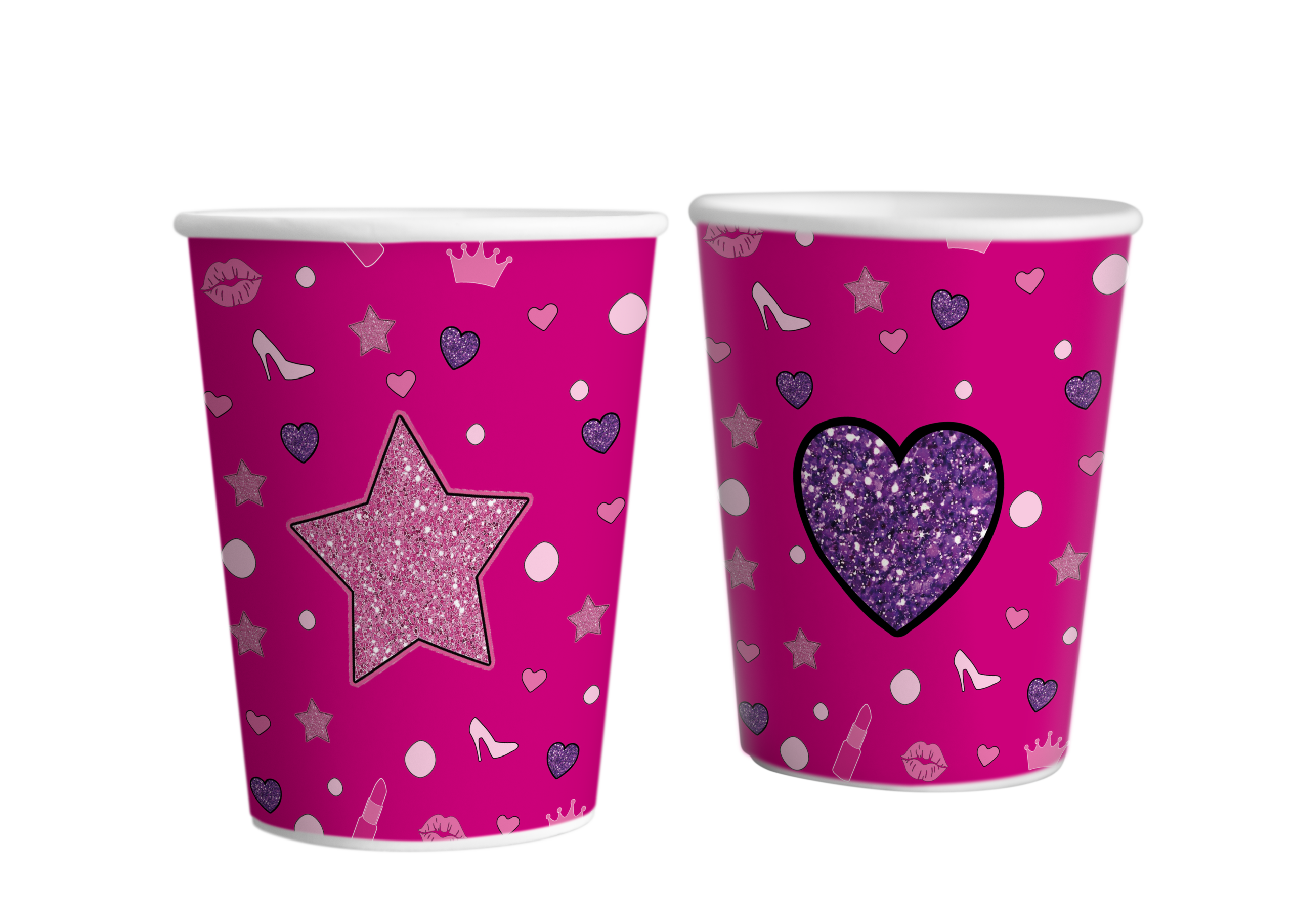 Vasos Fluo / Girl x 8 unidades - El Túnel Cotillón